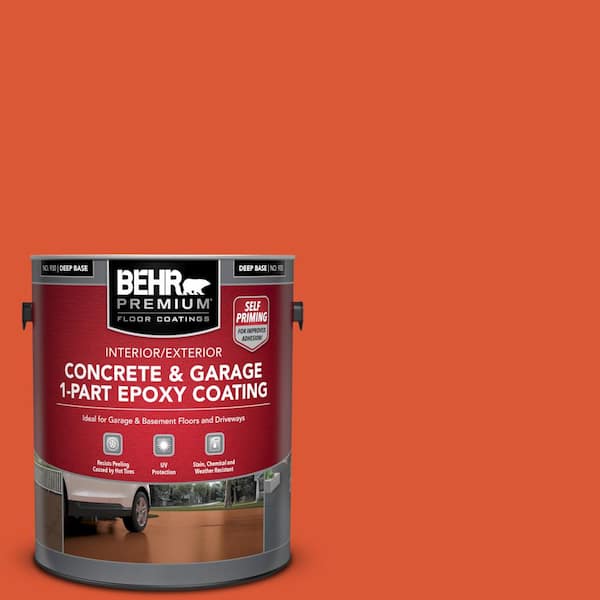 BEHR PREMIUM 1 gal. #P190-7 Inferno Self-Priming 1-Part Epoxy Satin ...