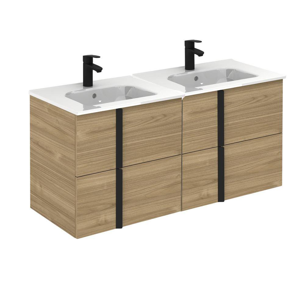 ROYO Onix 48 in. W x 18 in. D x 23 in. H Vanity w/4 doors in Toffee ...