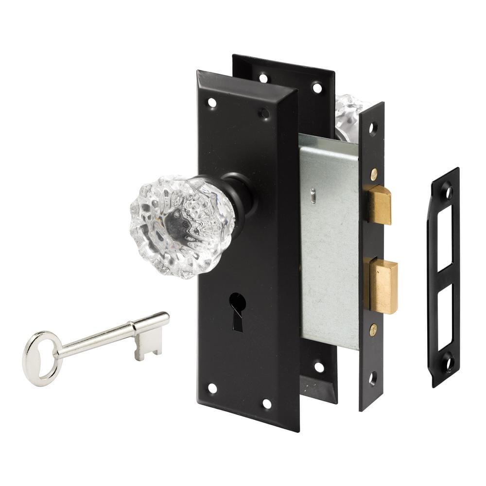 Prime-Line Mortise Keyed Lock Set with Glass Door Knob, Fits Doors with ...