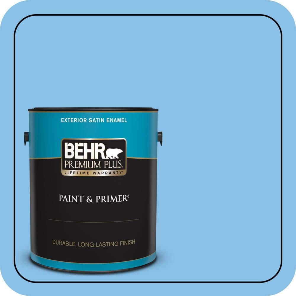 BEHR PREMIUM PLUS 1 gal. #P510-3 Rhodes Satin Enamel Exterior Paint ...