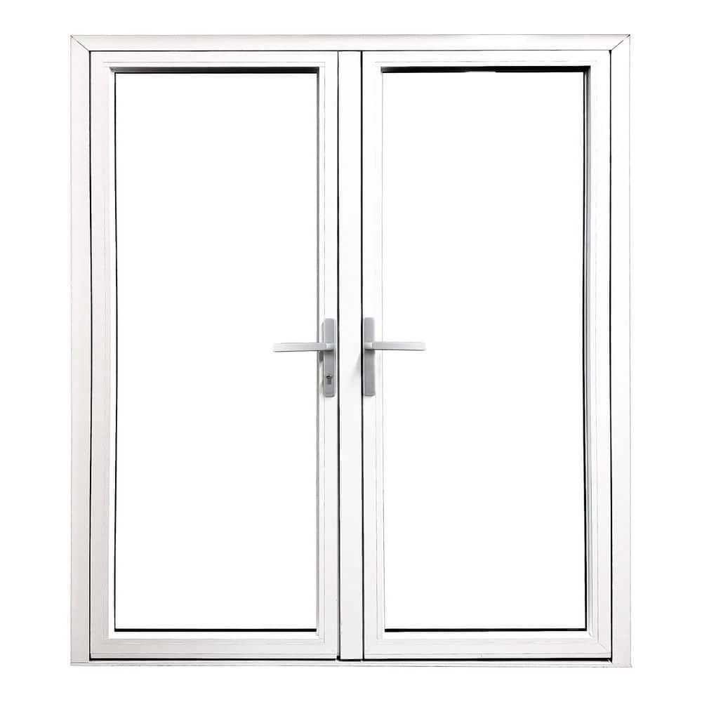 TEZA DOORS Teza French Door 61.5 in. x 80 in. White Aluminum French ...