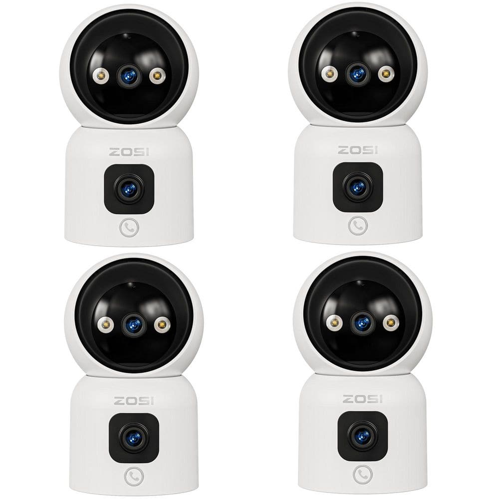 ZOSI Dual Lens 4MP Plug-in Indoor Home Security Camera, Baby Pet ...