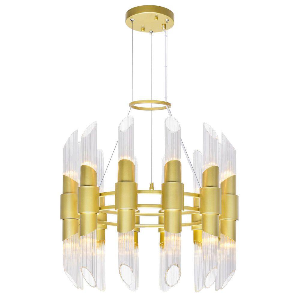CWI Lighting Croissant 24 Light Chandelier With Satin Gold Finish ...