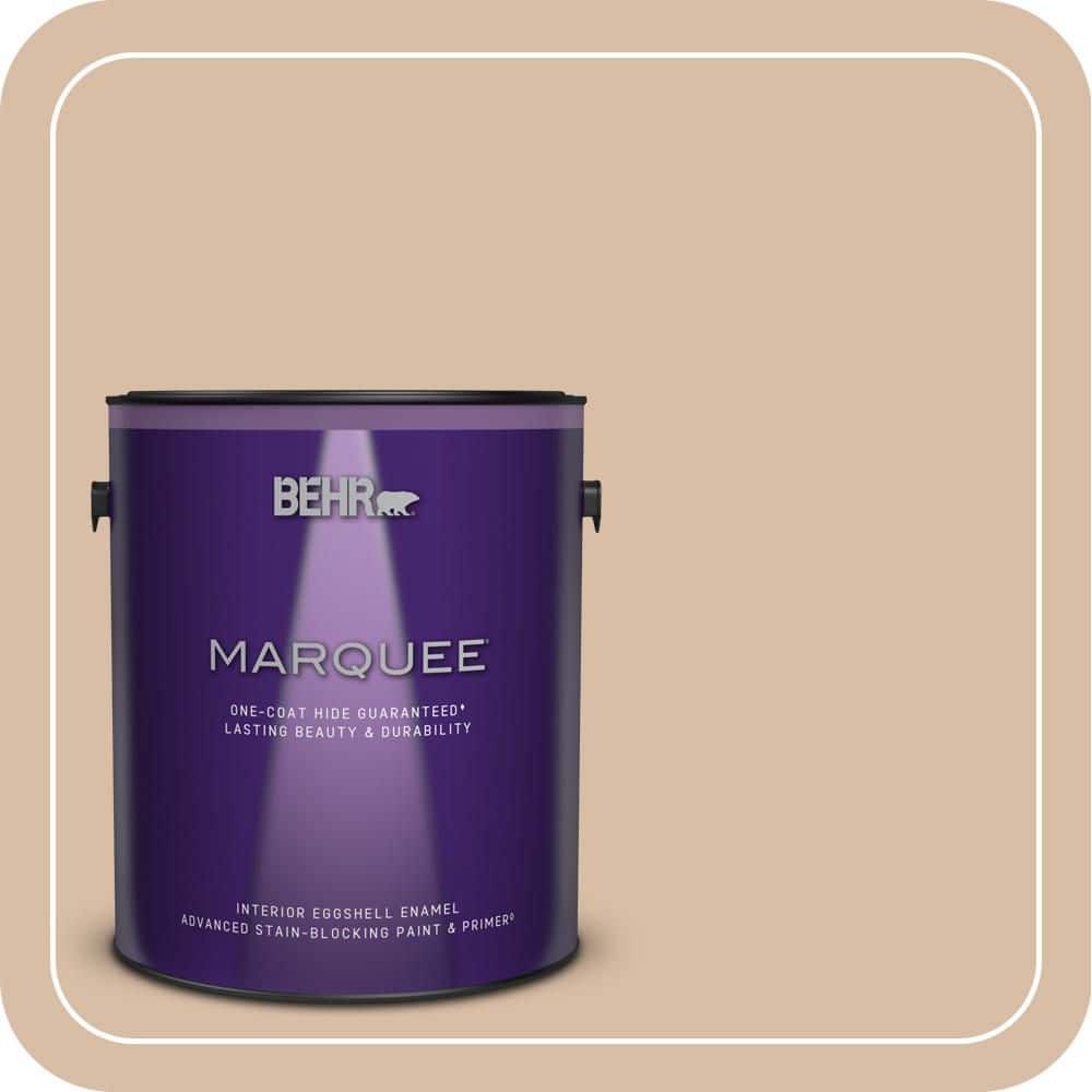 BEHR MARQUEE 1 gal. #PPH-15 Nut Flavor One-Coat Hide Eggshell Enamel ...