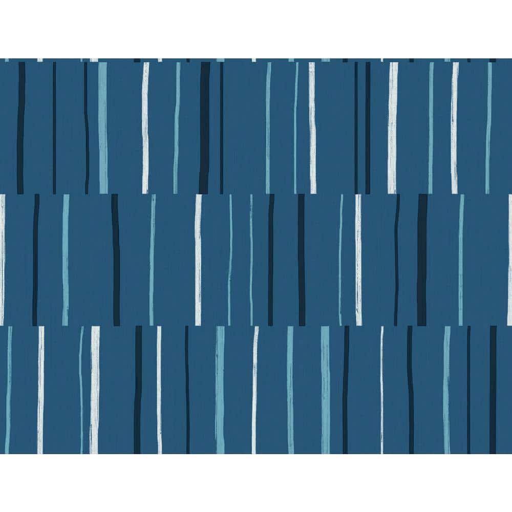 Seabrook Designs 60.75 sq. ft. Blueberry Midnight and Blue Skies Block ...