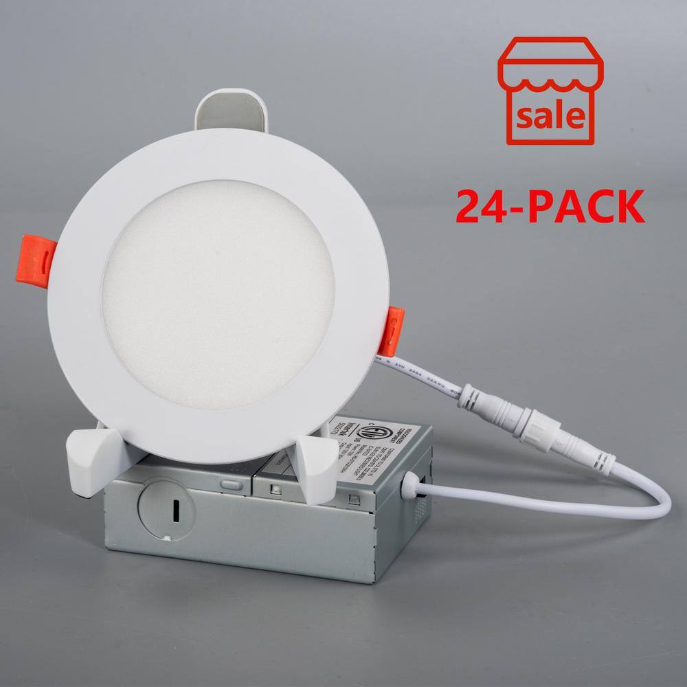 Maxax 4 in. Canless Ultra-Thin 9-Watt CCT 5000K Remodel Integrated LED ...