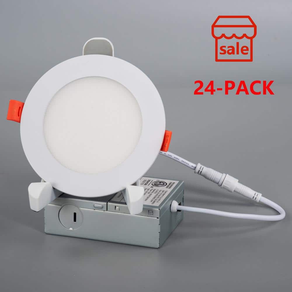 Maxax 4 in. Canless Ultra-Thin 9-Watt CCT 5000K Remodel Integrated LED ...