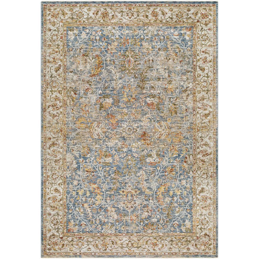 Livabliss Mona Lisa Olive Traditional Border 6 ft. 7 in. x 9 ft. 6 in ...