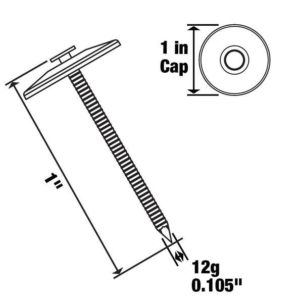 Everbilt 1 in. x 12D Electro-Galvanized Plastic Cap Non-Collated ...