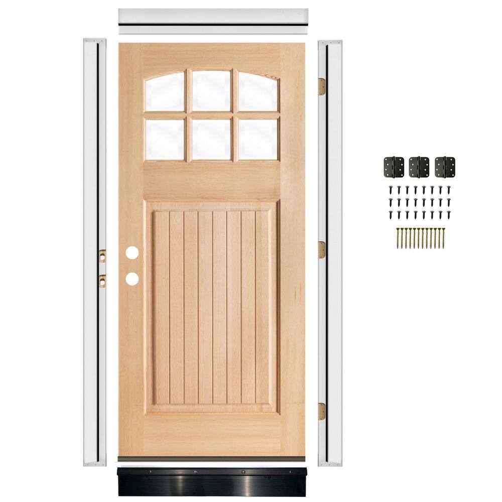 Krosswood Doors DIY RTA Kit 36 in. x 80 in. Right-Hand/Inswing 6-Lite ...