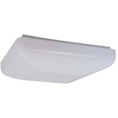 AMAX LIGHTING Square 14.5 in. 1-Light White LED Flush Mount Ceiling ...