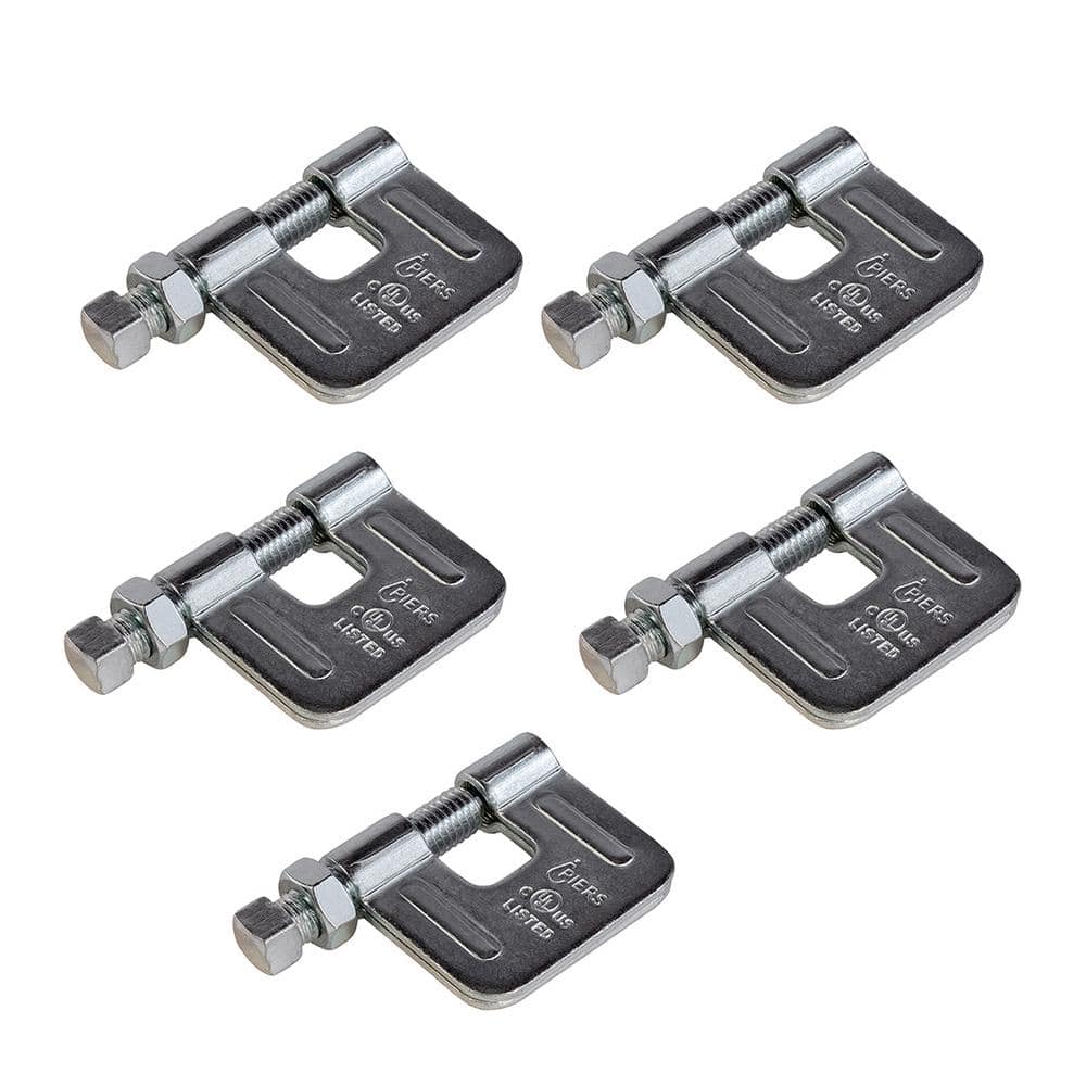 PLUMBFLEX 5/8 in. C-Clamp Rod Anchor for Beam, Electro Galvanized Steel ...