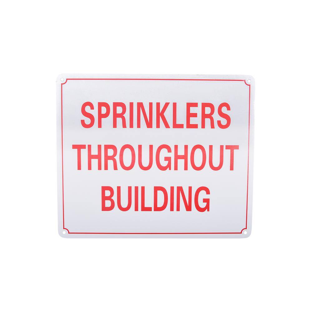 PLUMBFLEX 10 in. x 12 in. Aluminum Fire Safety Sign Sprinklers ...