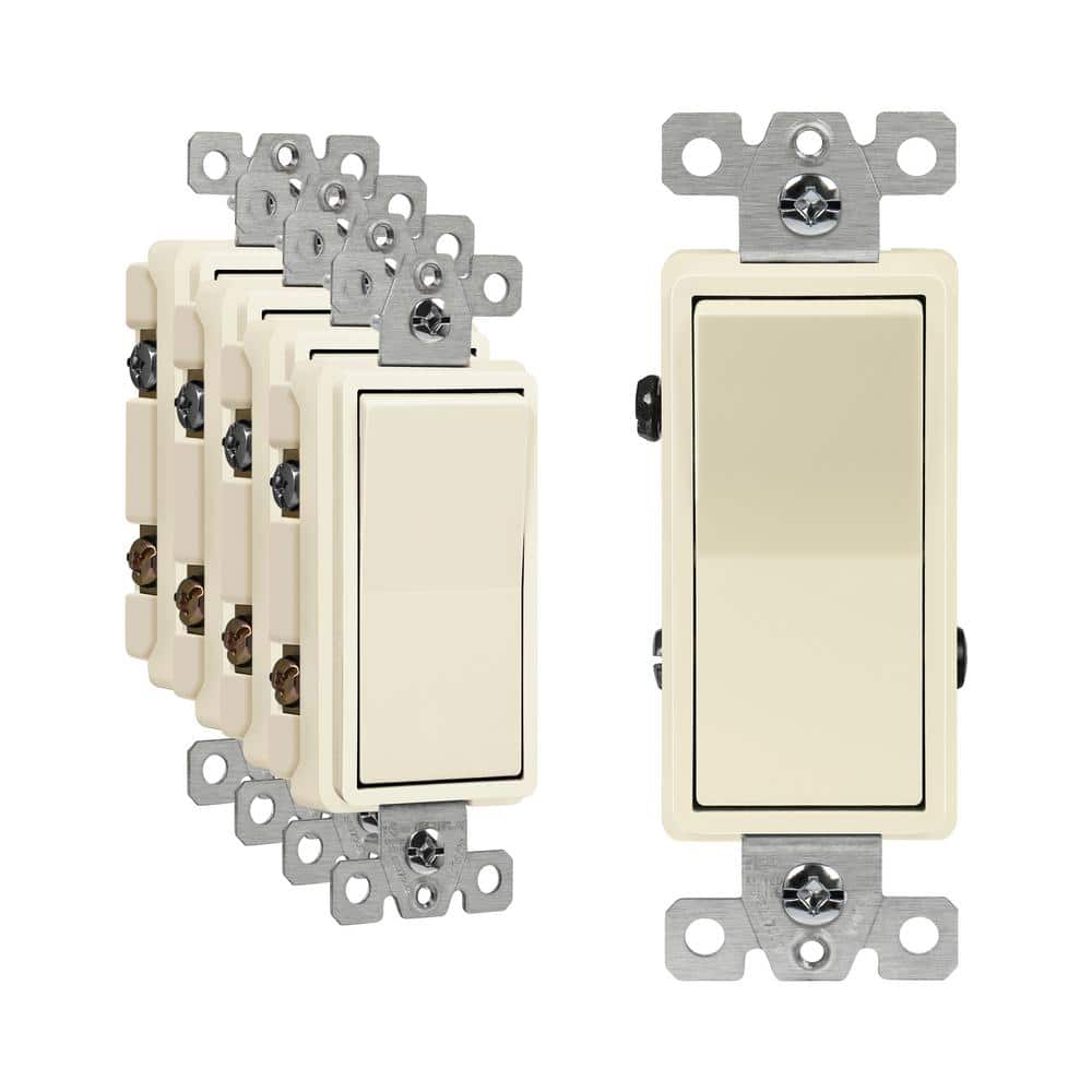 ENERLITES Decorator Rocker Light Switch, Single Pole 3-Way, 20A, Light ...