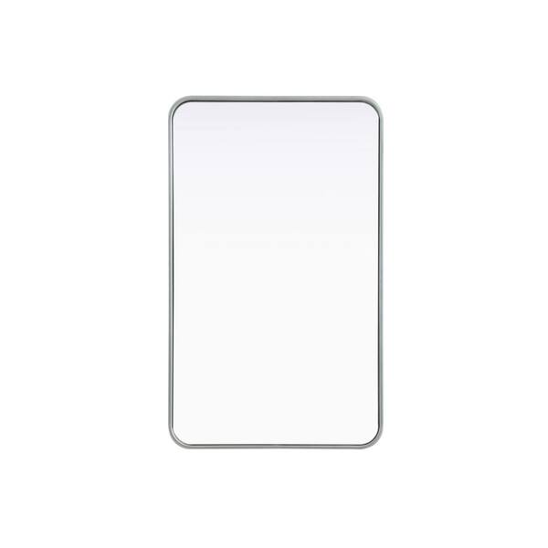 Timeless Home Silver 22 in. W x 36 in. H Contour Wall Mirror ...