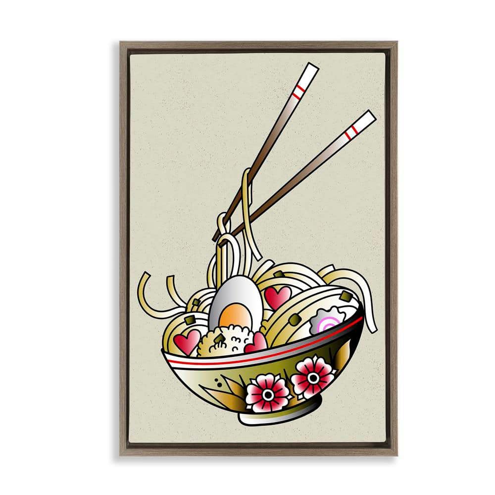 Stupell Industries Tattoo Style Ramen Bowl by Incado Brown Floater ...