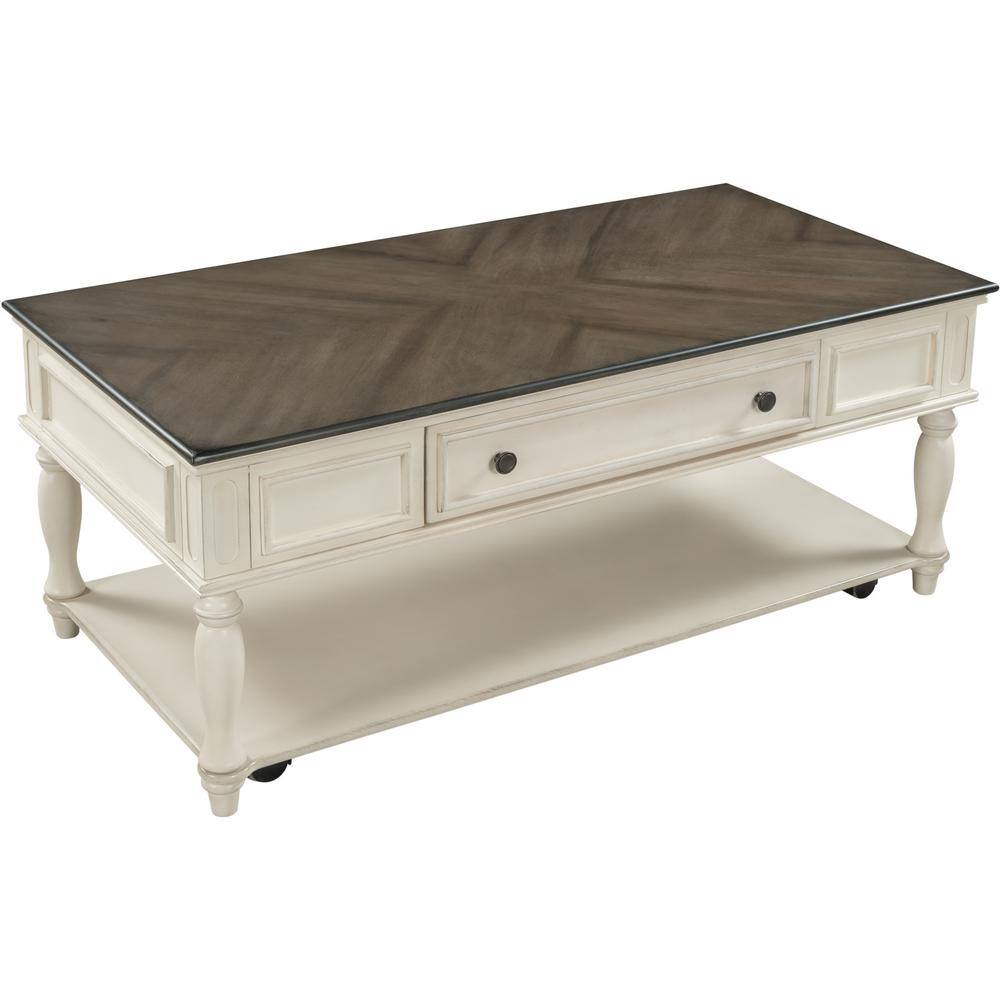 aisword Antique Gray 2-Tone Retro Cocktail Table Coffee Table Easy ...