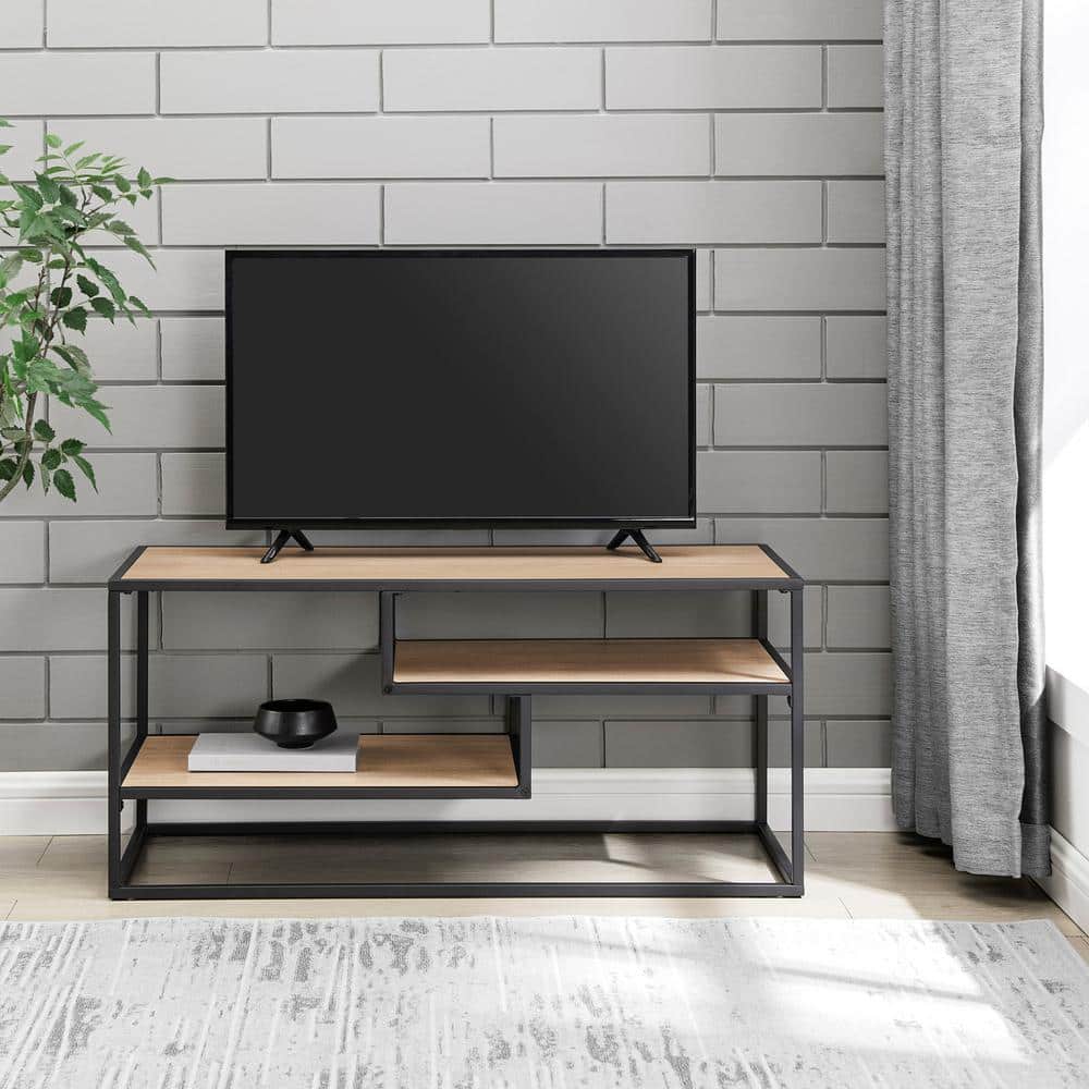 Walker Edison Furniture Company 40 in. Modern Coastal Oak Wood and ...