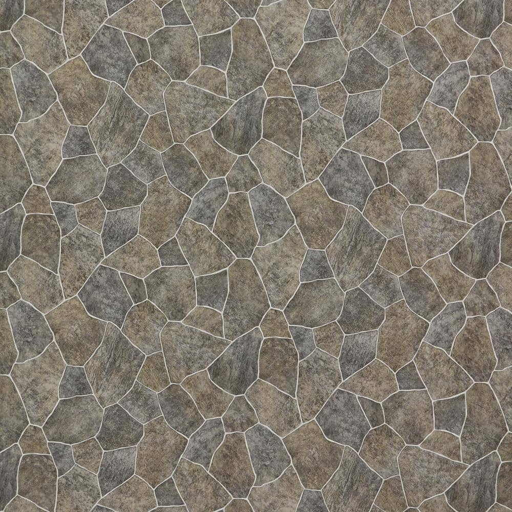 TrafficMaster Natural Paver 8 MIL x 12 ft. W x Cut to Length Waterproof ...