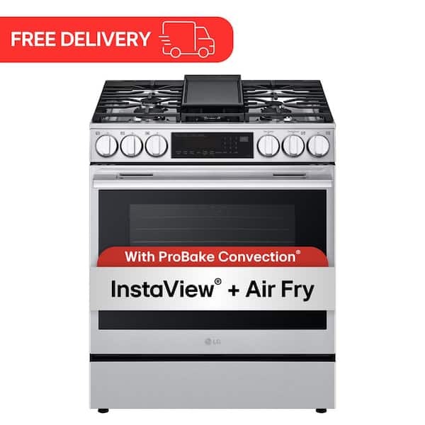 LG 30 in. 6.3 cu. ft. Smart Oven 5-Burner Gas Range in Stainless Steel ...
