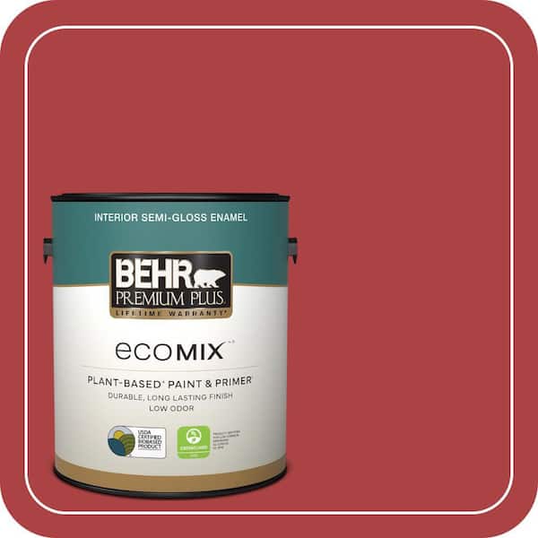 BEHR PREMIUM PLUS 1 gal. #160B-7 Daredevil Semi-Gloss Enamel EcoMix ...