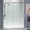 WOODBRIDGE Austin 44 in. to 48 in. x 76 in. Frameless Sliding Shower Door with Shatter Retention ...