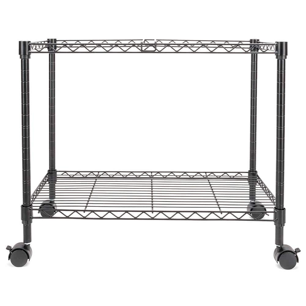 Karl home Single Tier Carbon Steel 4-Wheeled Mobile File Cart Black ...