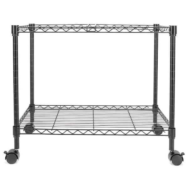 Karl home Single Tier Carbon Steel 4-Wheeled Mobile File Cart Black ...