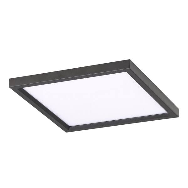 Minka Lavery Vantage 15 in. sq. 1-Light Black LED Flush Mount with ...