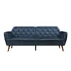 Novogratz Tallulah Memory Foam Blue Velvet Futon 2144679N - The Home Depot