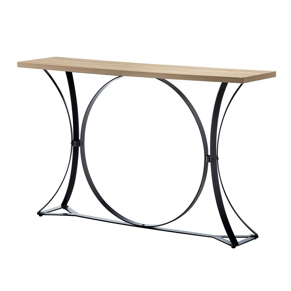 JAYDEN CREATION Ernest Acorn Rectangle 47 in. Console Wood Table with ...