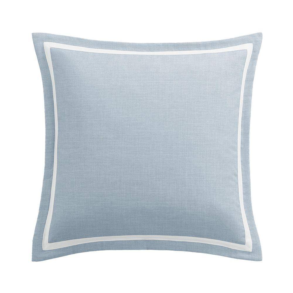 J QUEEN NEW YORK INC Gardenia Bliss Chambray Border Polyester Euro Sham ...