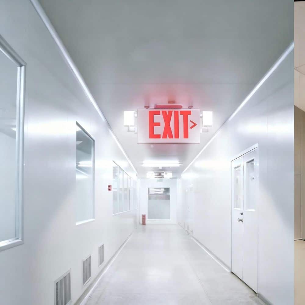 Honbei 20-Watt Equivalent 120-277-Volt Integrated LED Red Exit Sign ...