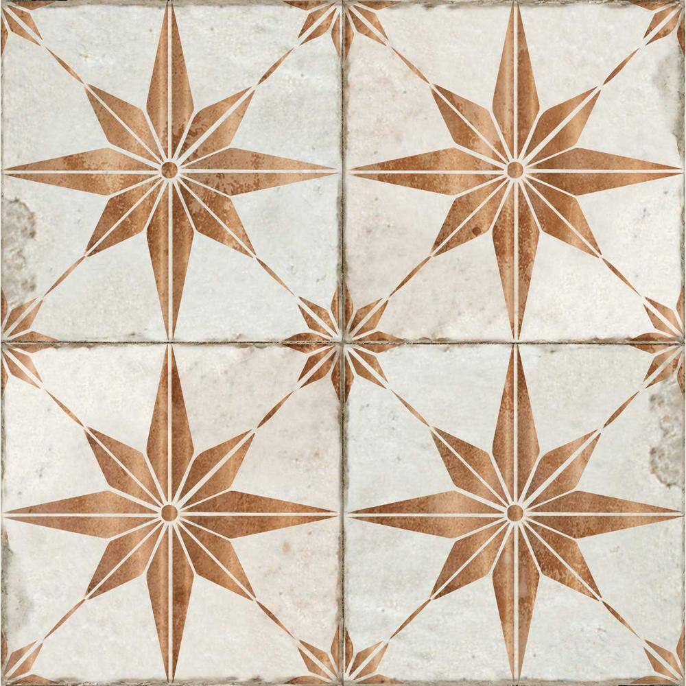 MI ALMA Brown and White R2 7 in. x 7 in. Vinyl Peel and Stick Tile (24 ...