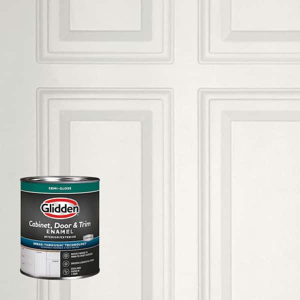 Glidden 1 qt. PPG1025-1 Commercial White Semi-Gloss Door, Trim and ...