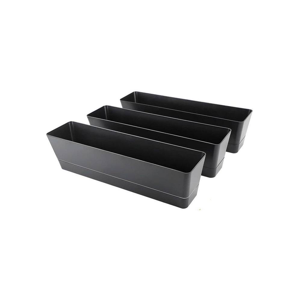 Justincity 15.9 in. x 3.7 in. x 4.2 in. Rectangular Black Outdoor ...