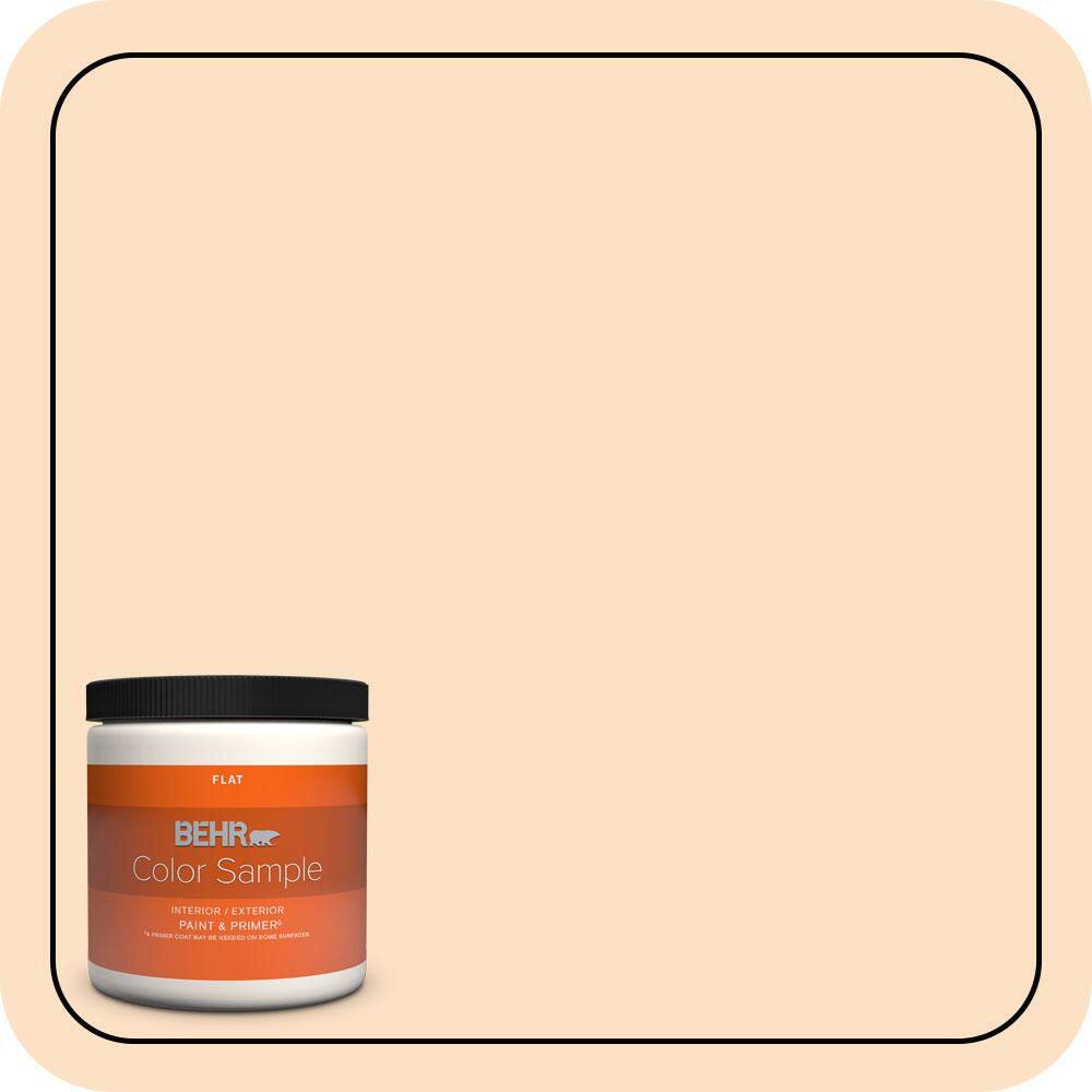 BEHR PREMIUM PLUS 8 oz. #290C-2 Creamy Beige Flat Interior/Exterior ...