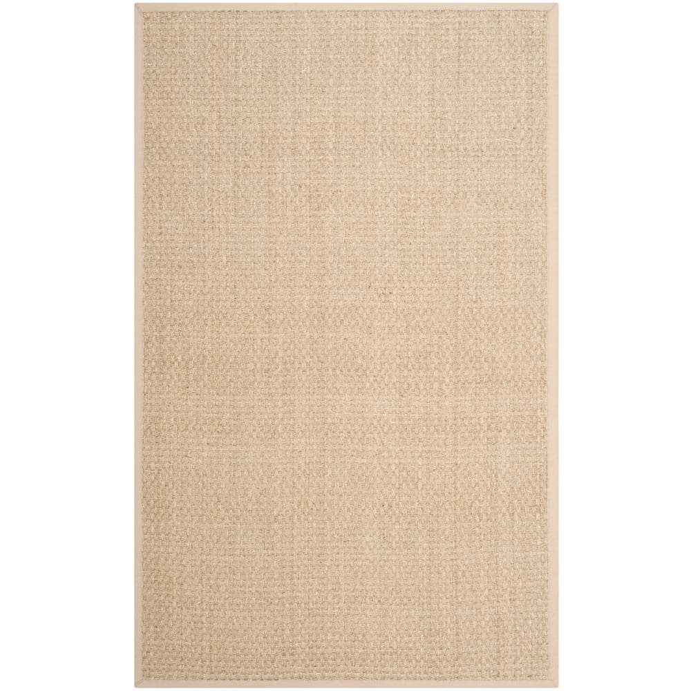 SAFAVIEH Natural Fiber Tan/Beige 5 ft. x 8 ft. Border Area Rug NF114A-5 ...