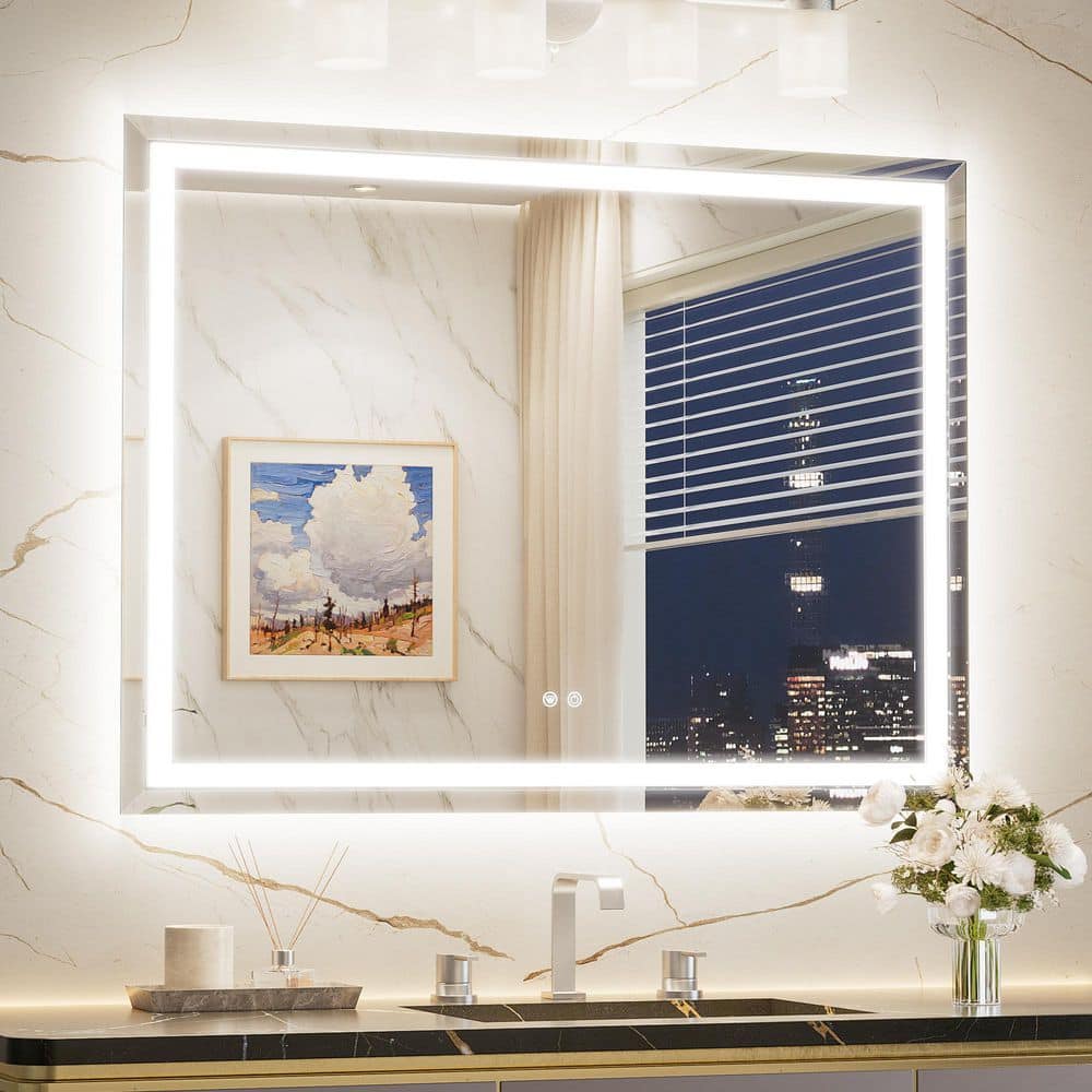KeonJinn 48 in. W x 36 in. H Rectangular Bathroom Mirrors Wall Mount ...