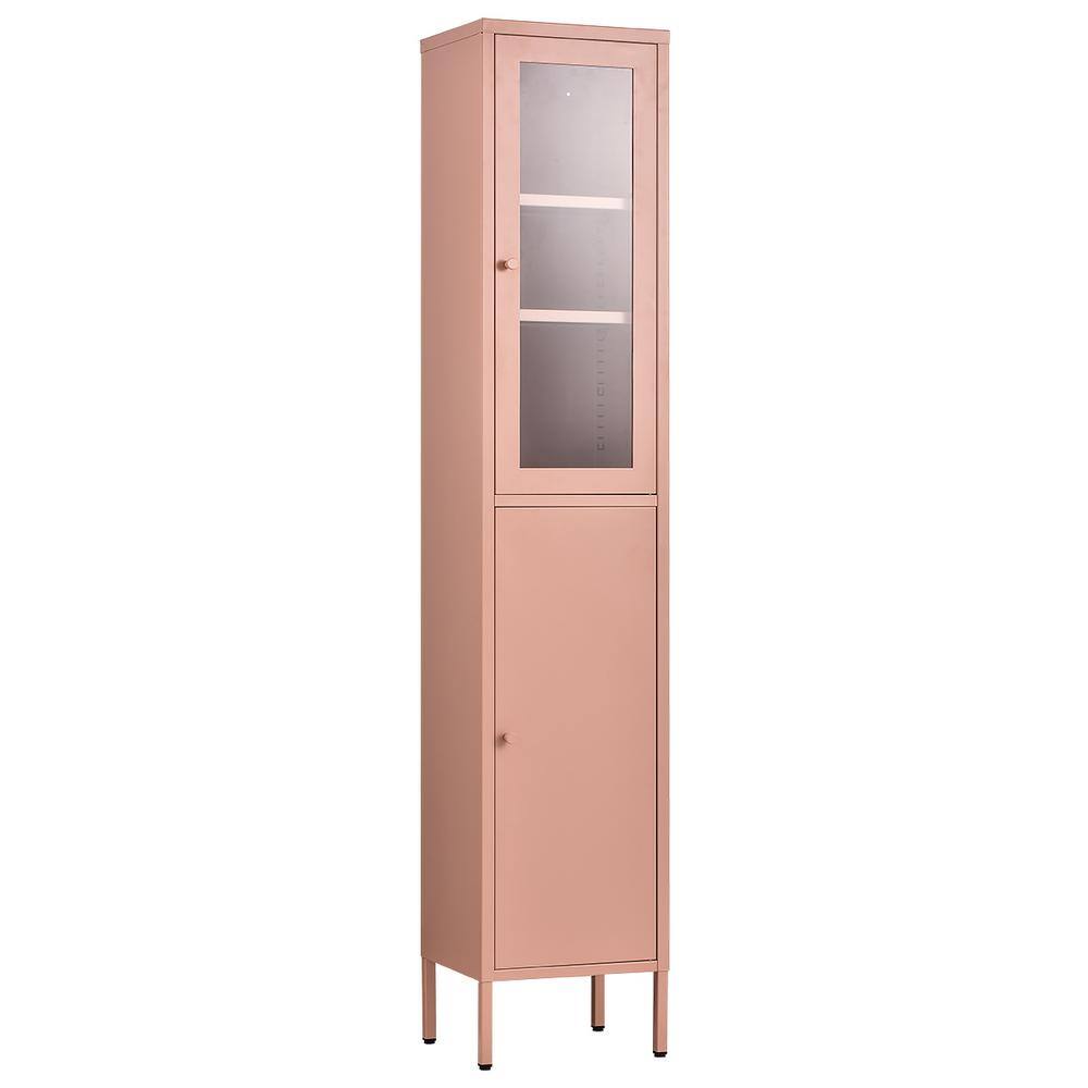 Homy Casa Visca Pink Metal Storage Cabinet VISCA PINK - The Home Depot
