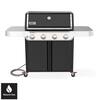 Weber Genesis E-415 4-Burner Natural Gas Grill in Black with Grill ...