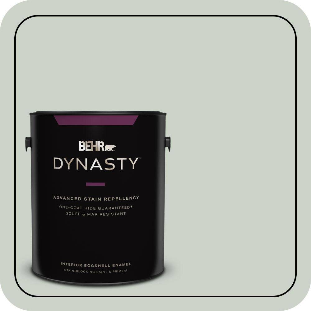 BEHR DYNASTY 1 gal. #MQ3-48 Shy Green One-Coat Hide Eggshell Enamel ...
