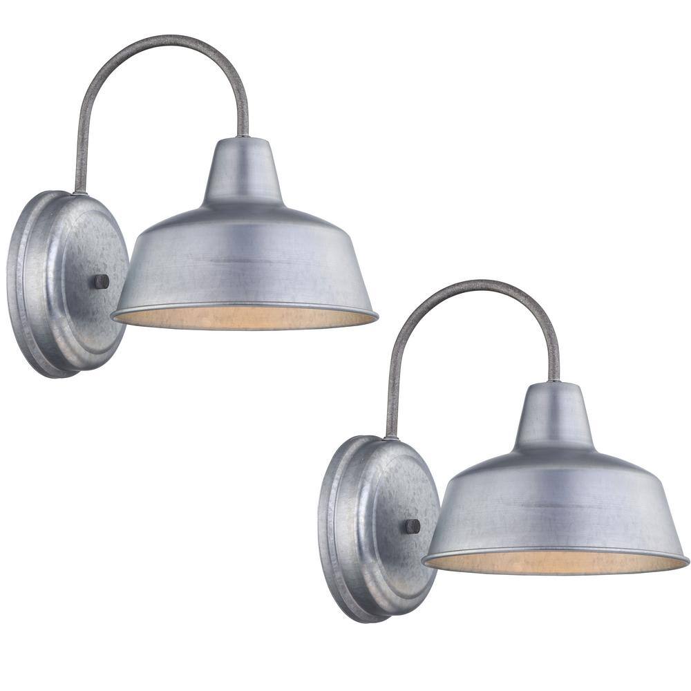 Pia Ricco 1-Light Galvanized Farmhouse Outdoor Wall Mount Barn Light ...