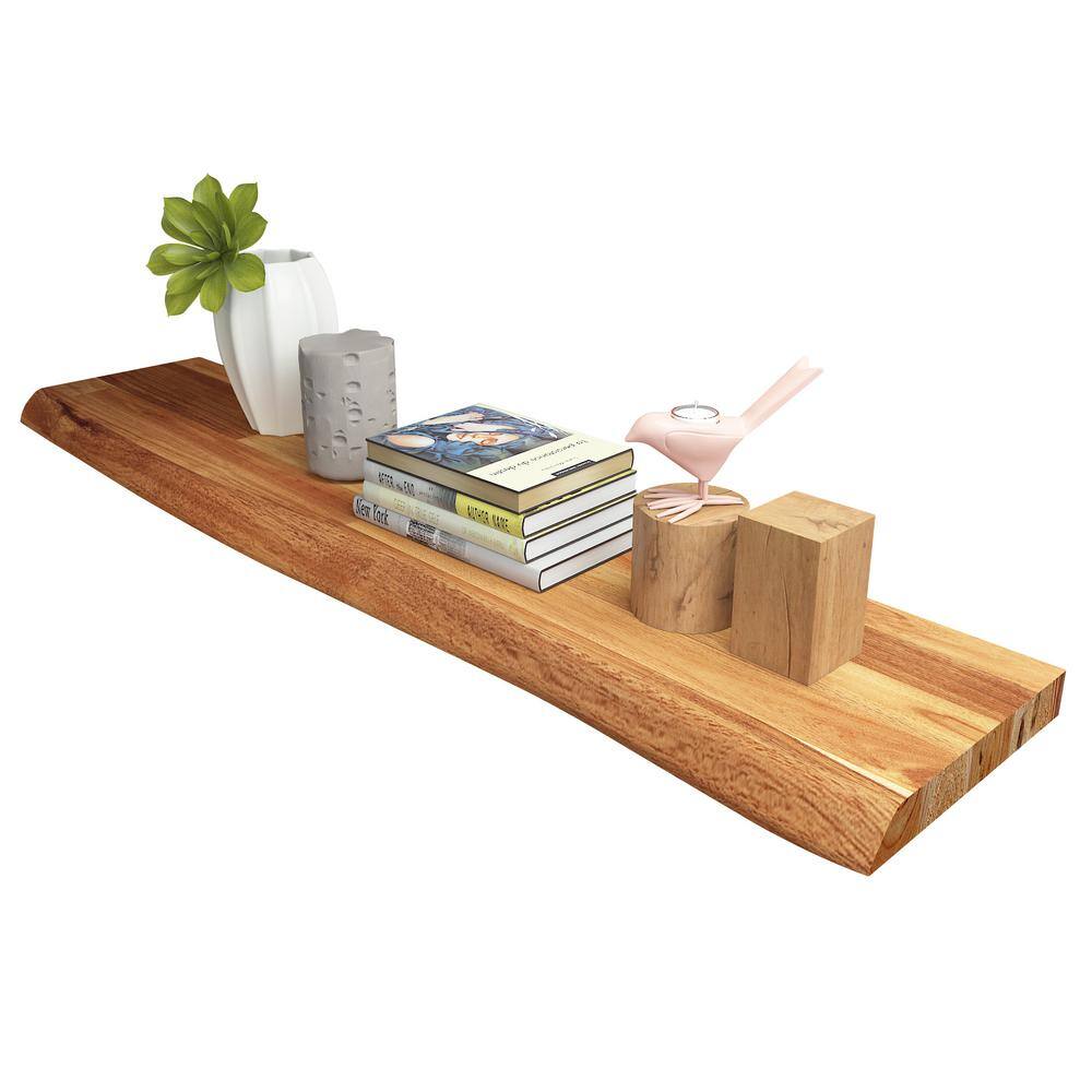 Interbuild Solid 3.9 ft. L x 10 in. D x 1.5 in. T, Acacia Butcher Block ...