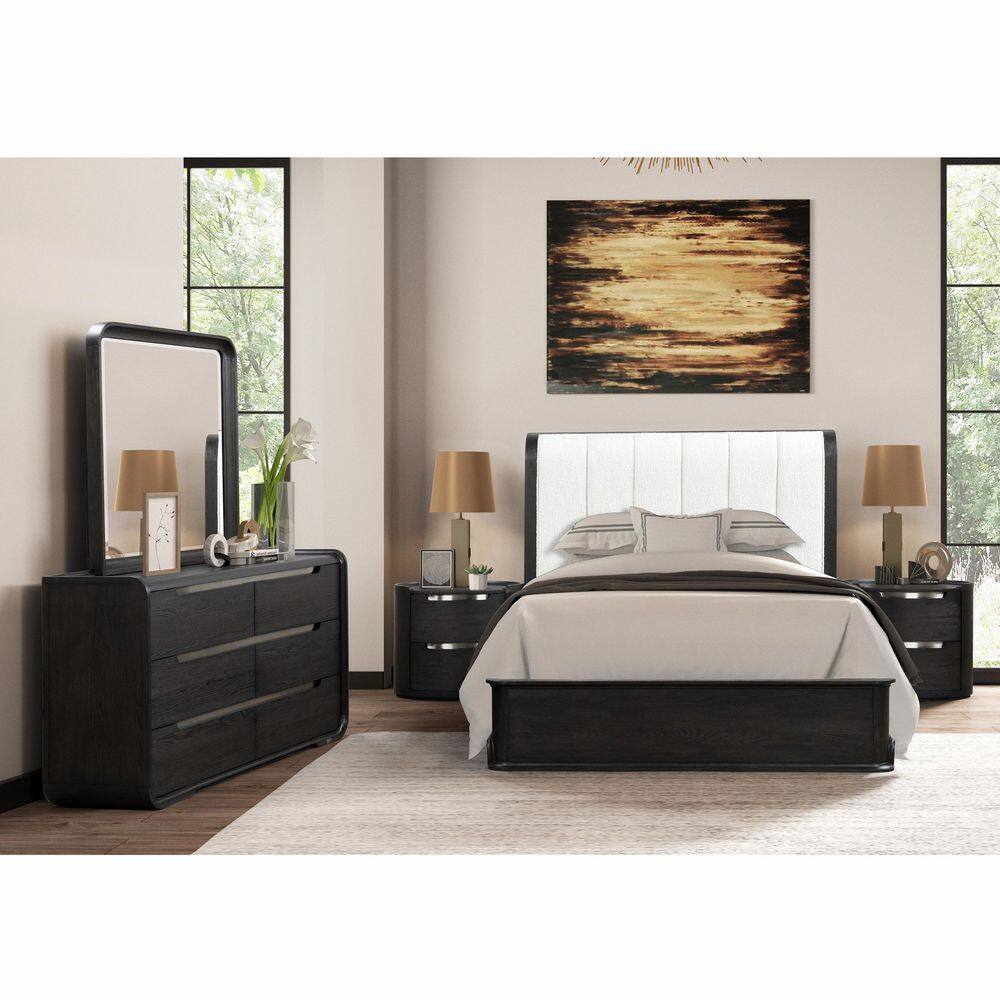 Furniture of America Wilter 5-Piece Black Wood Frame King Panel Bedroom ...