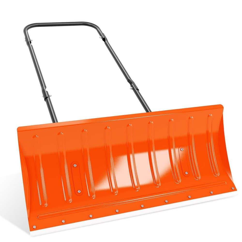 Misopily 30 in. UPE polymer Handle Metal Snow Shovel w/ Wheels, Large ...