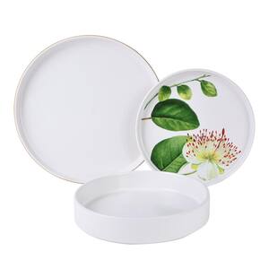 222 Fifth Kaden 12-Piece Modern White Porcelain Dinnerware Set (Service ...