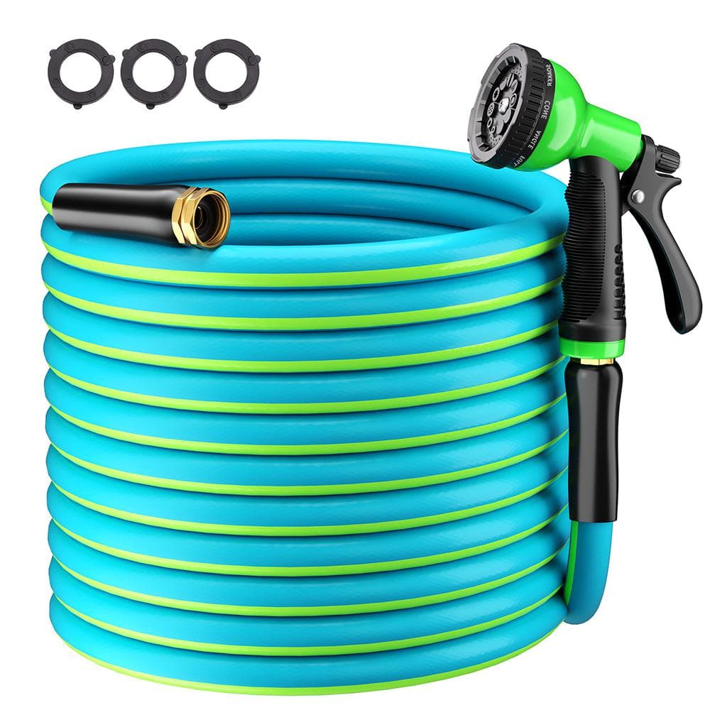Aokia Garden Hose 5/8 in. x 75 ft. with 10 Function Sprayer Nozzle ...