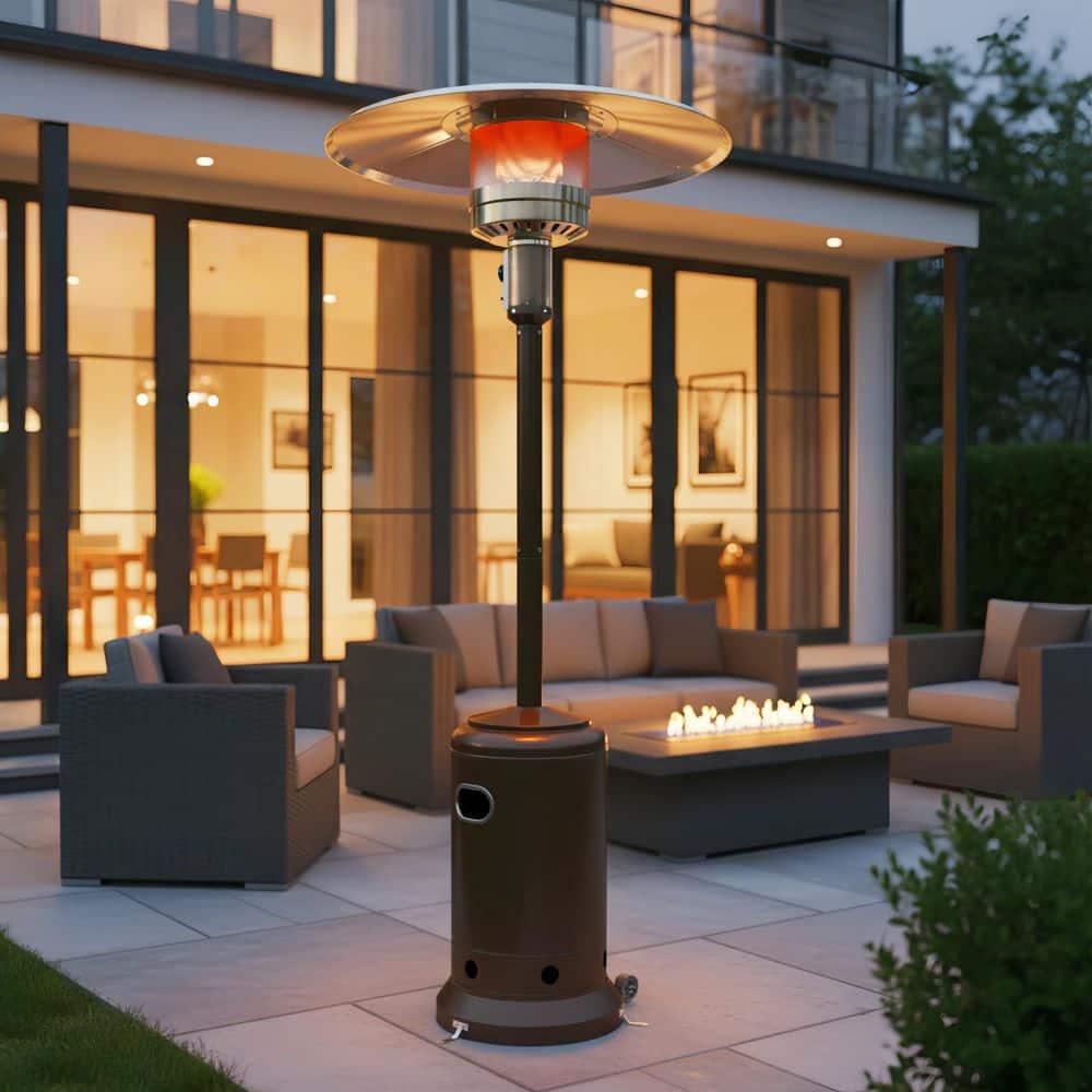 AURA OUTDOOR 50,000 BTU Heat-Focusing Outdoor Propane Patio Heater with ...