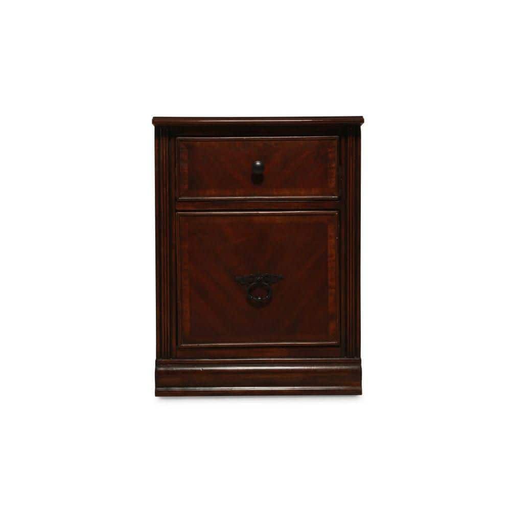 Benjara Brown Wooden File Cabinet with 2-Spacious Drawers BM194807 ...